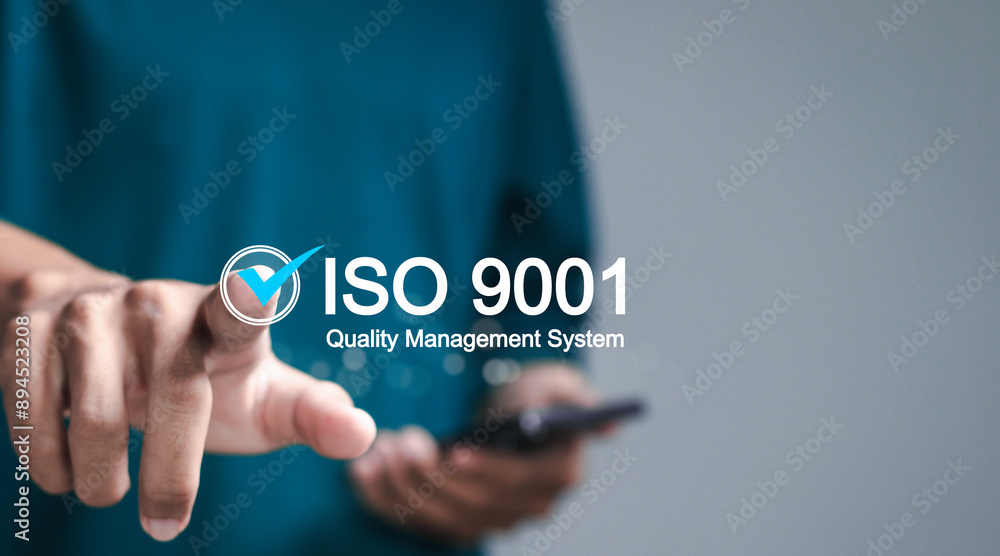 QMS, ISO 9001 Quality Management System concept. Certified and quality ...