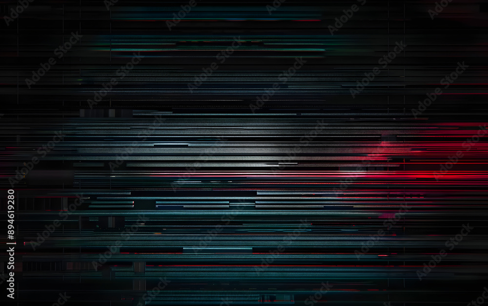 Glitch VHS background. Old video camera distortion. Horizontal overlay ...