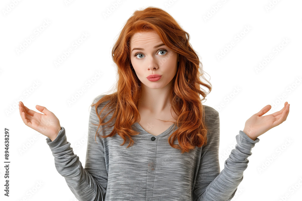 Woman shrugs,confused about something,PNG,transparent background ...