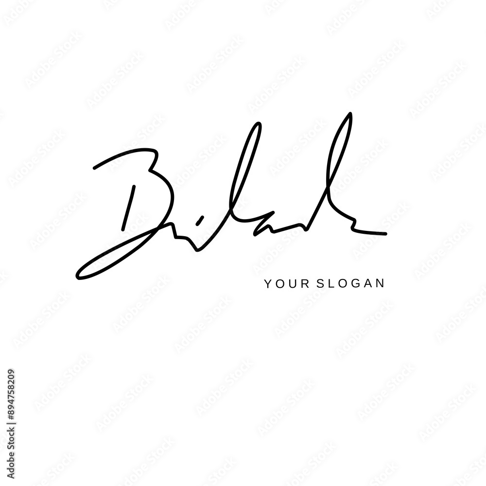 Bilal name signature logo vector design Stock Vector | Adobe Stock