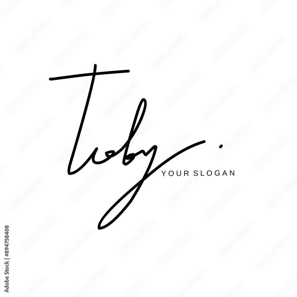 Toby name signature logo vector design Stock Vector | Adobe Stock