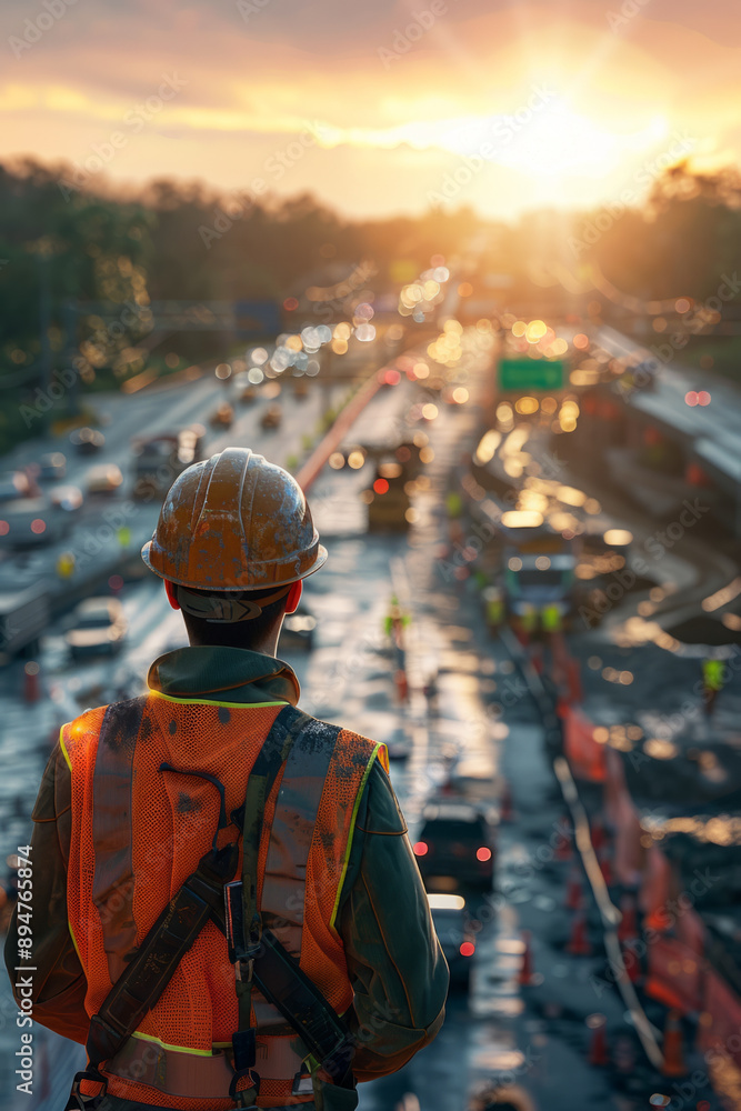 civil engineering construction, Civil engineer analyzing highway layout ...