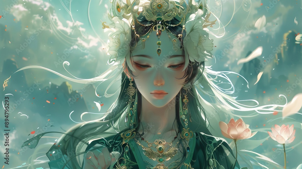 illustration of beautiful queen godess tara the most powerful female ...