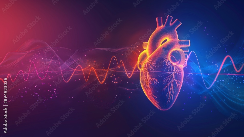 Heartbeat and Human Anatomy: A Vibrant Abstract Illustration - A ...