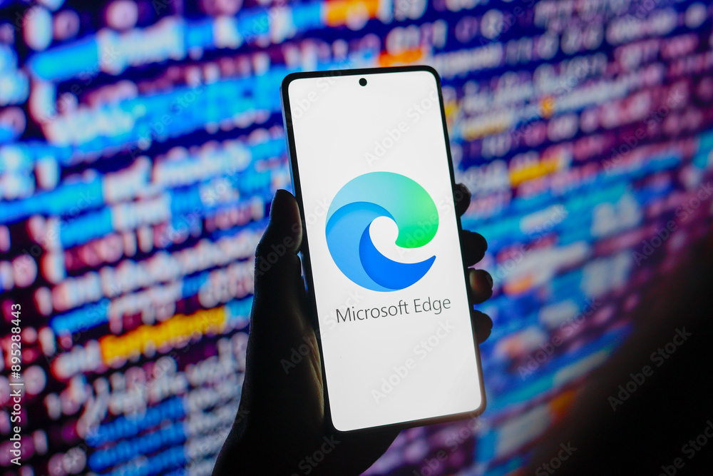 July 24, 2024, Paraguay. In this photo illustration, the web browser Microsoft Edge logo is ...