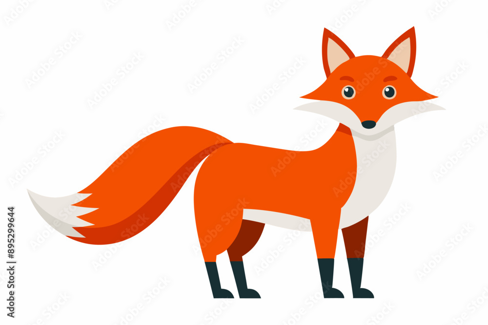 Funny Fox Vector Illustration Cartoon, Clipart, And Line Art Design ...