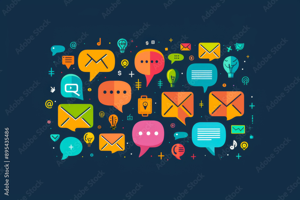 Crafting effective email messages for business success in speech bubble ...