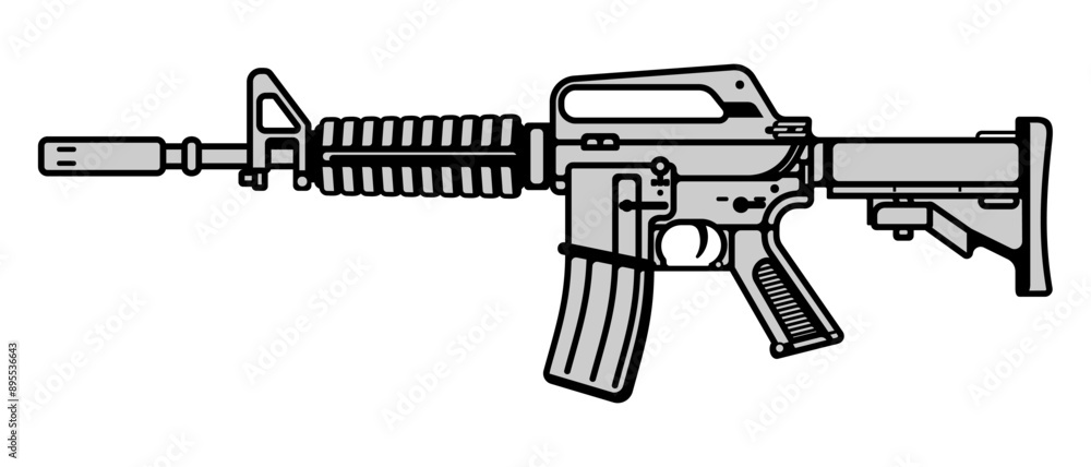 Firearms Military automatic machine gun weapon M 16 legendary assault ...