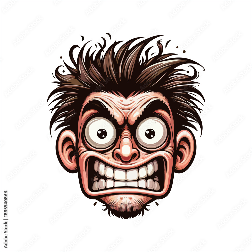 vector of facial expressions of men in severe stress conditions Stock ...