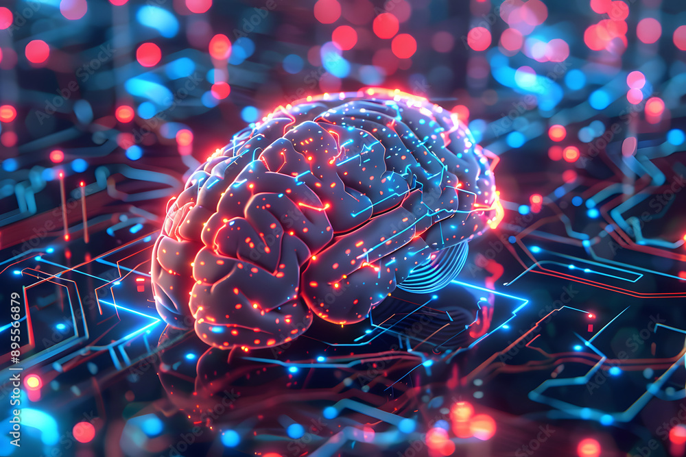 Neural circuit and electronic cyber brain in a quantum computing system, concept of artificial ...