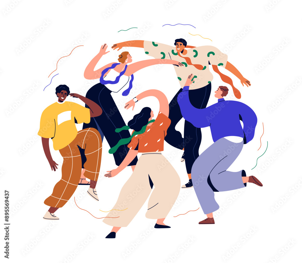 People dancing at discotheque. Happy young modern female, male ...