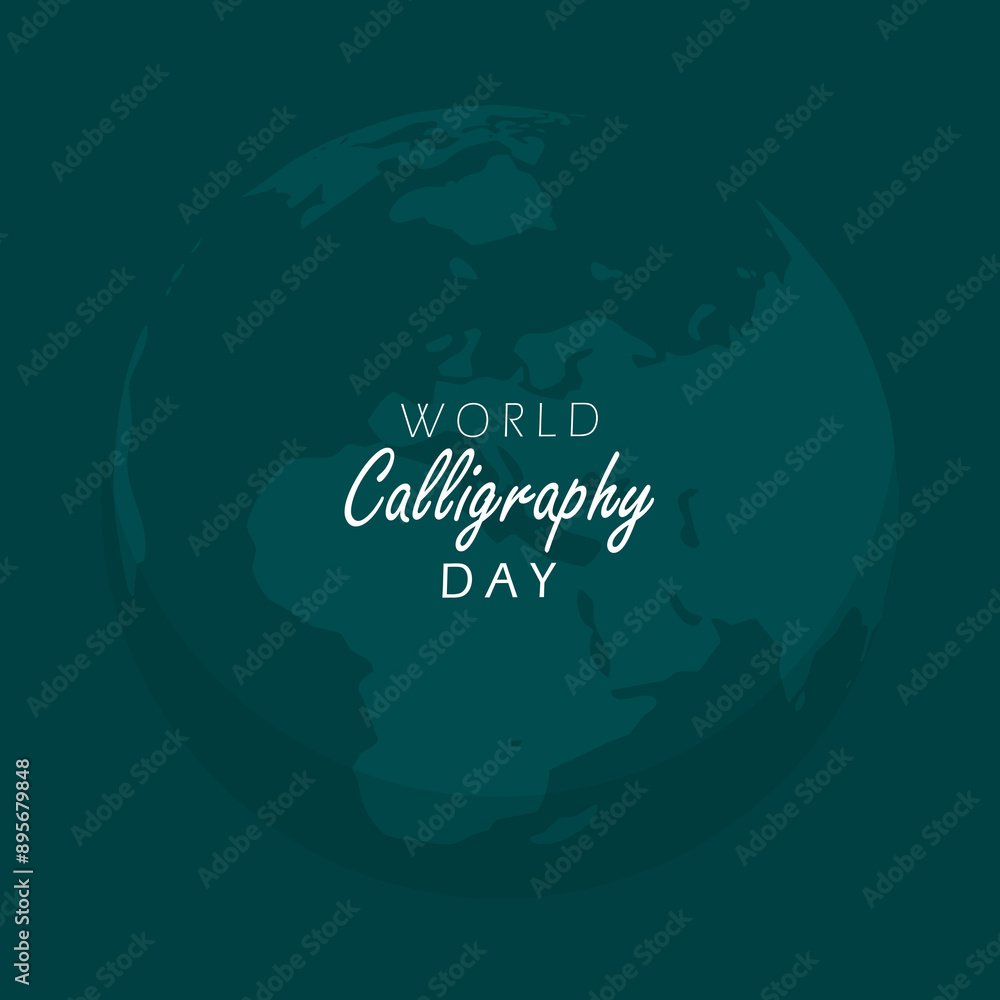 World Calligraphy Day event banner. Simple calligraphy text design with ...