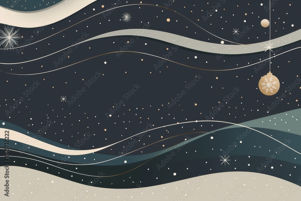 Stylized vintage 3D animation background with mountains, sun and ...