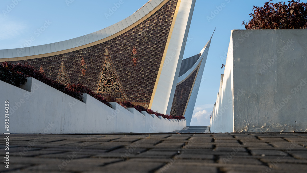stairs to enter the Grand Mosque of West Sumatra or the Sheikh Ahmad ...
