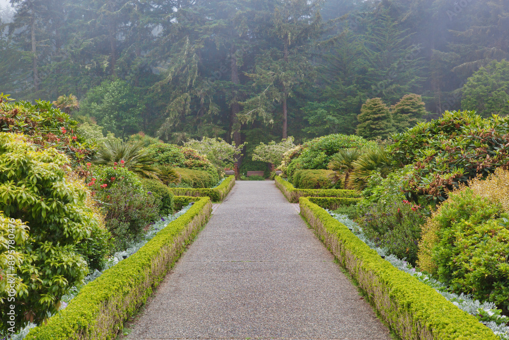 The Shore Acres State Park botanical gardens, an Oregon State Park at ...