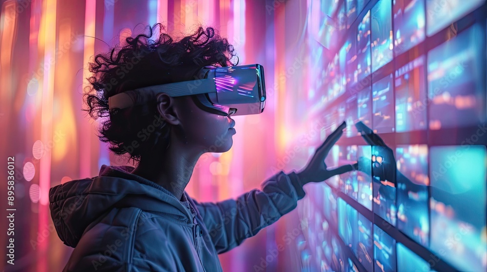 Person using an AR app to learn a new language with interactive ...