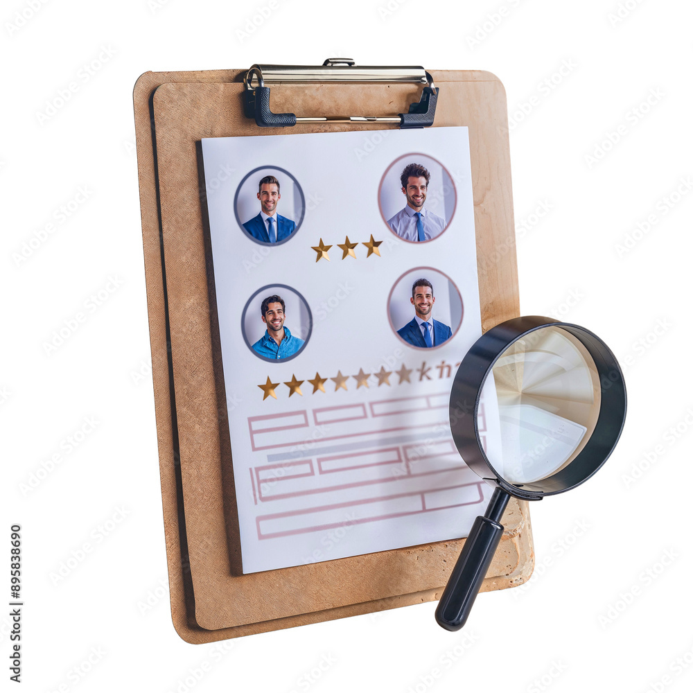 Candidate Selection: A magnifying glass focuses on a clipboard ...