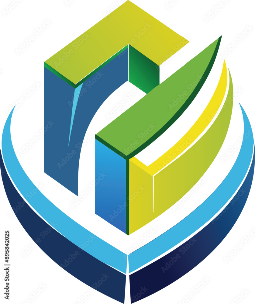 Vector art 3d company logo with white background Stock Vector | Adobe Stock