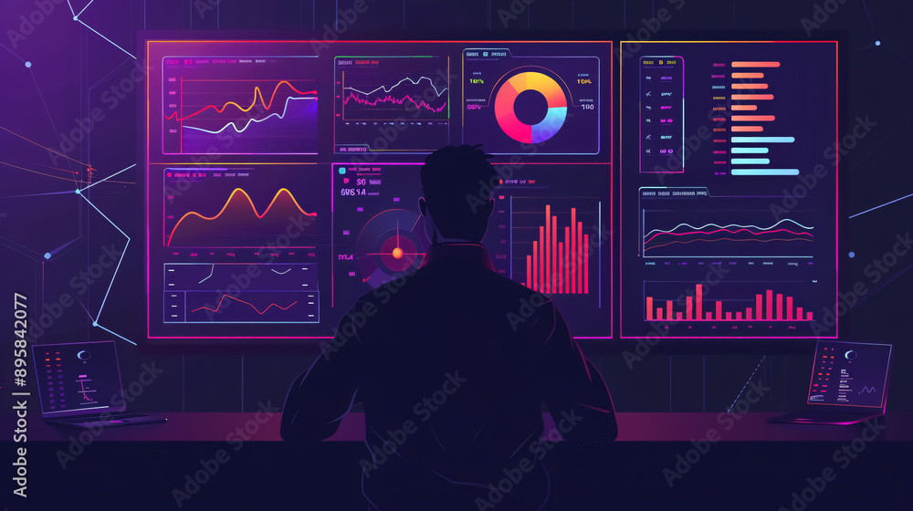 Businessman Analyzing Dashboard Performance: Analyzing performance ...