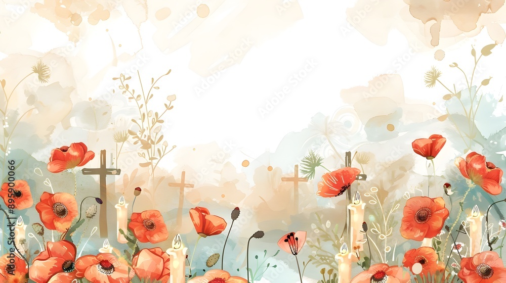 Doodle Page Print Border Design with Blank Space for Message and ...