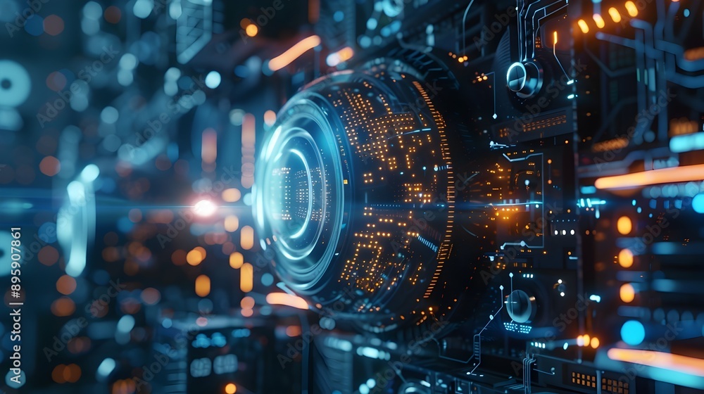 Detailed texture and design of a futuristic quantum cryptography device ...