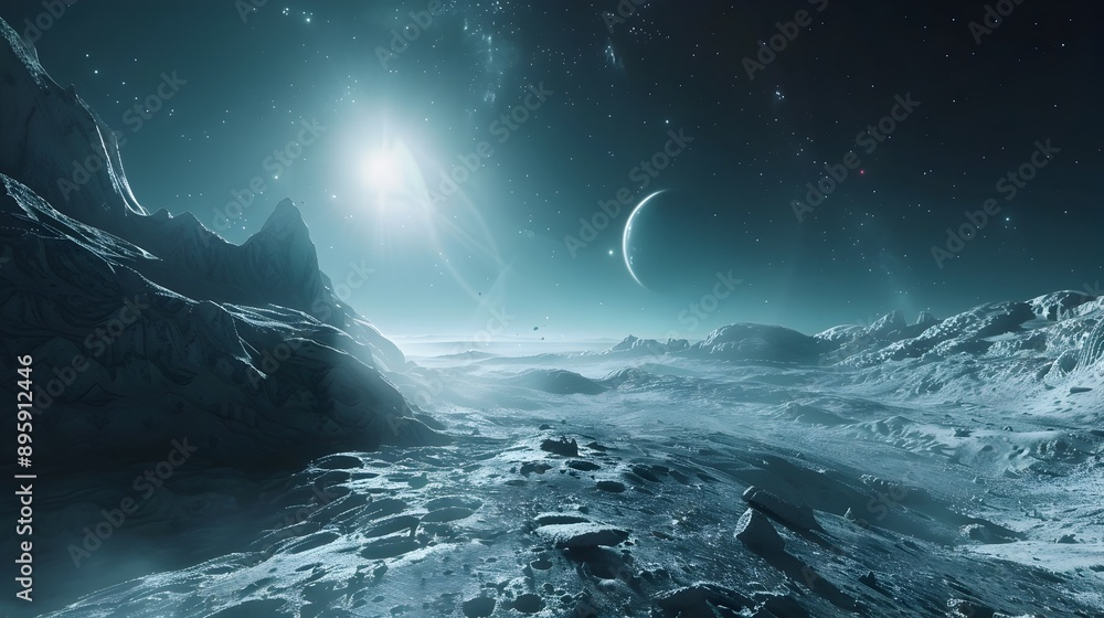 Futuristic celestial expedition mapping uncharted territories of a ...