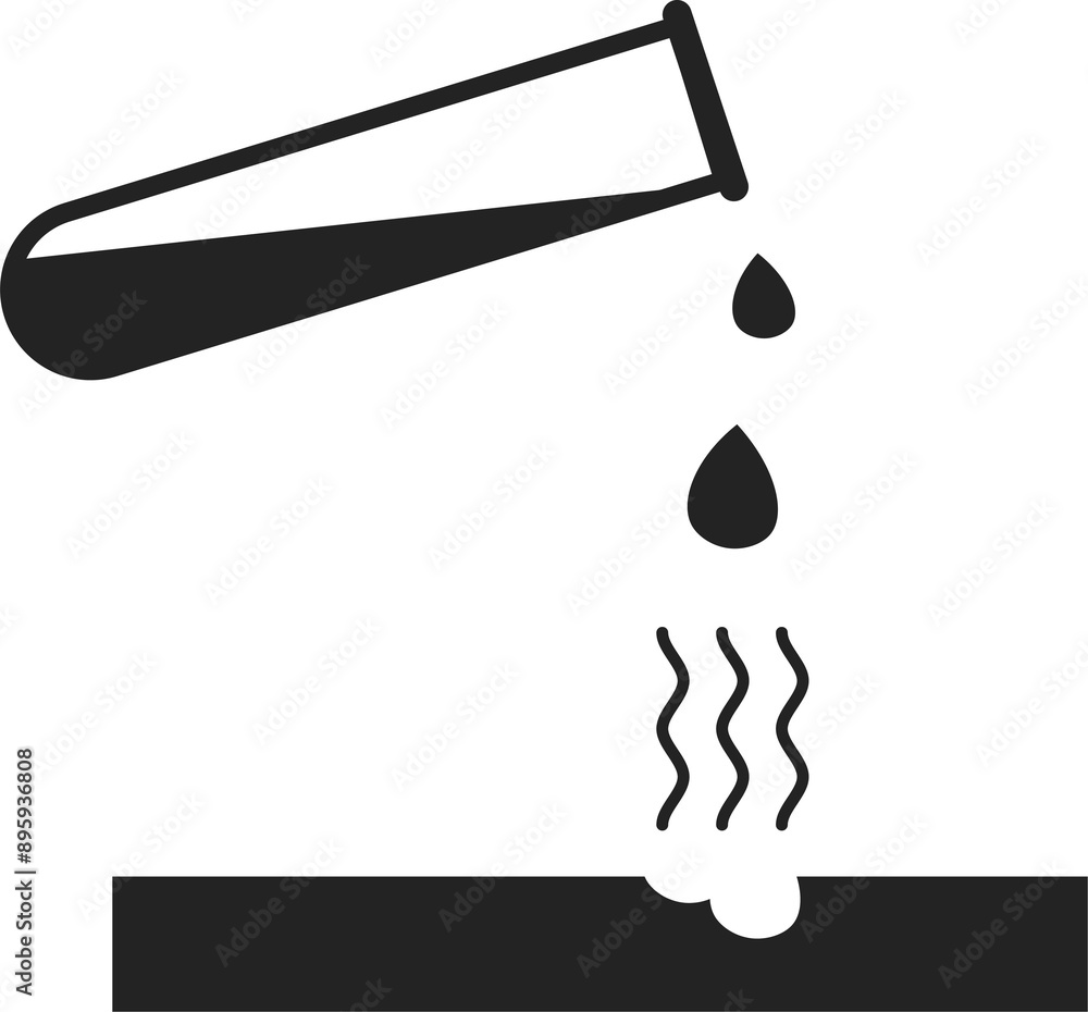 Isolated pictogram sign of dangerous liquid for school, laboratory ...