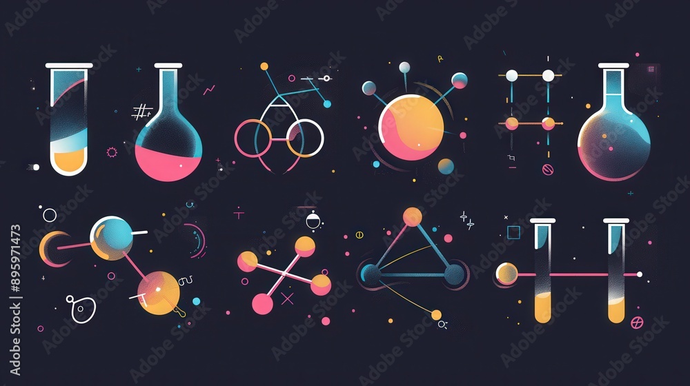 Illustrate a collection of symbols for coordination chemistry ...