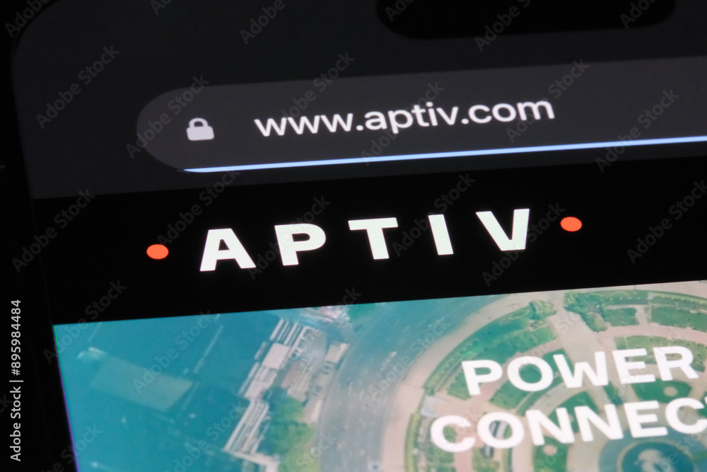 Shanghai,China-July 24th 2024: Aptiv company brand logo on website ...