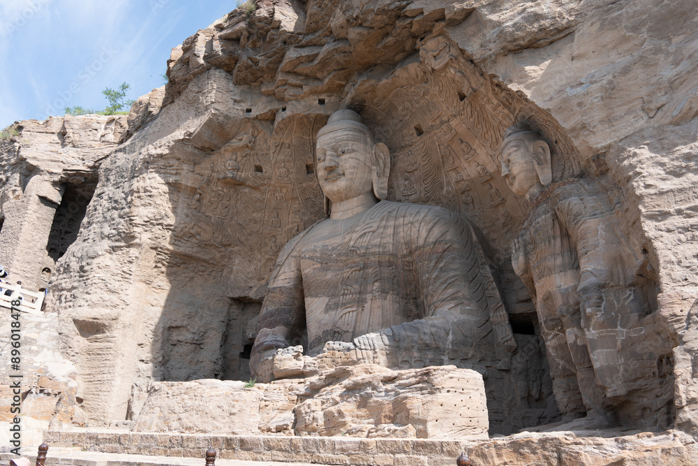 Shanxi Datong Yungang Grottoes giant Buddha statue, China's ancient ...