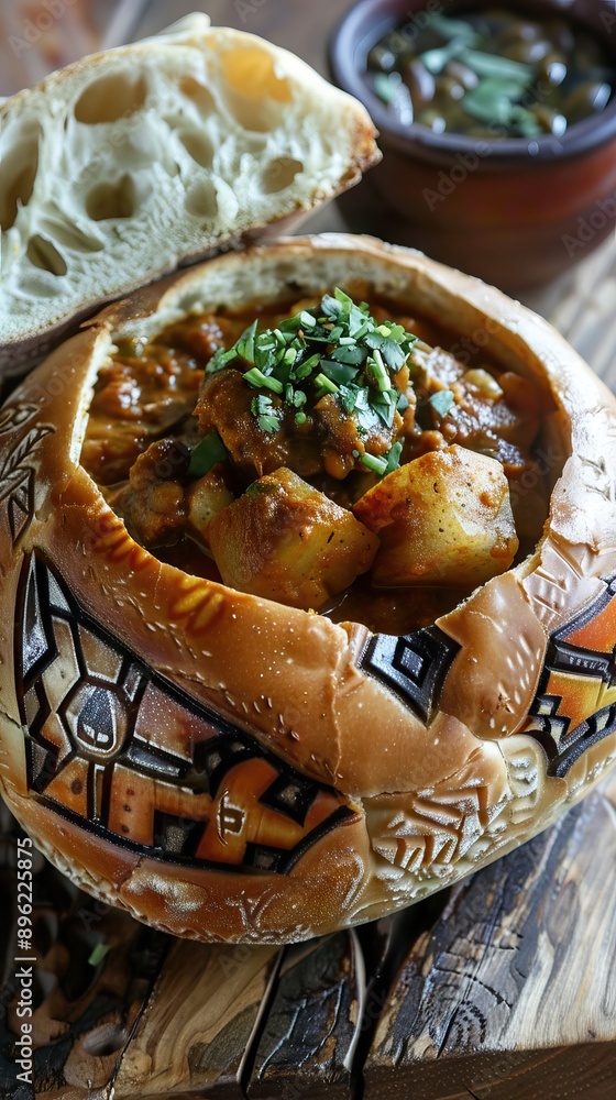 Bunny Chow - South African mutton curry served inside a hollow bread ...