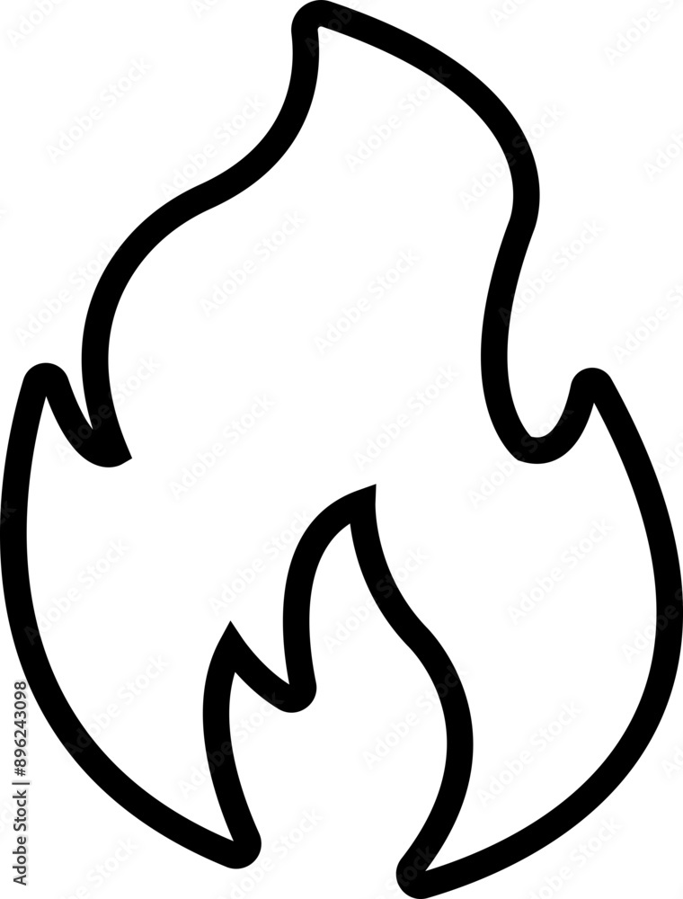 Fire icon in flat and line style. fire warning sign isolated on ...