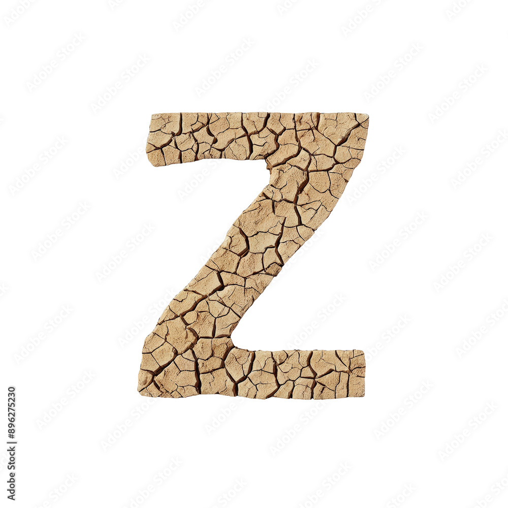Letter Z. Nature Inspired Cracked Earth dried out soil Artstyle ...