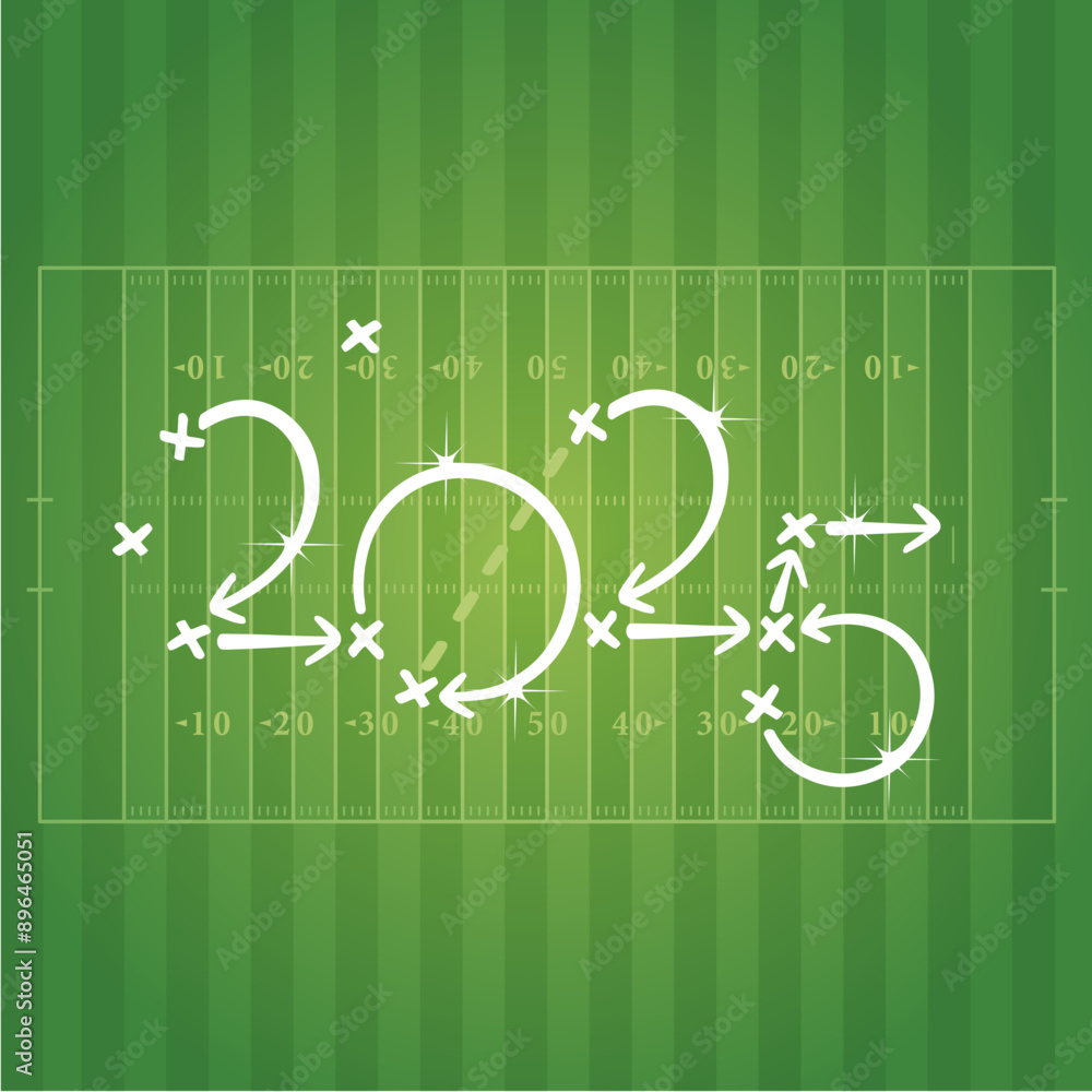 New Year 2025. Final American Football Team strategy for win for 2025 ...