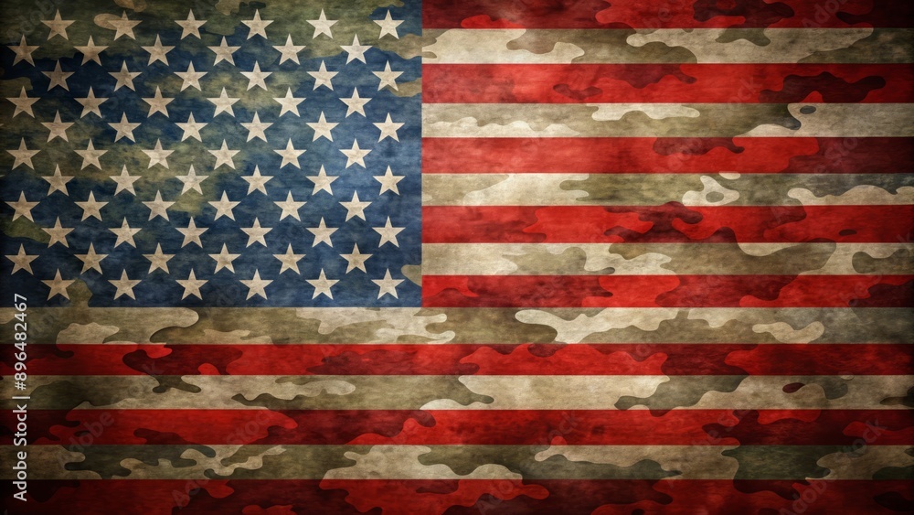 High-resolution digital illustration of a patriotic military background ...