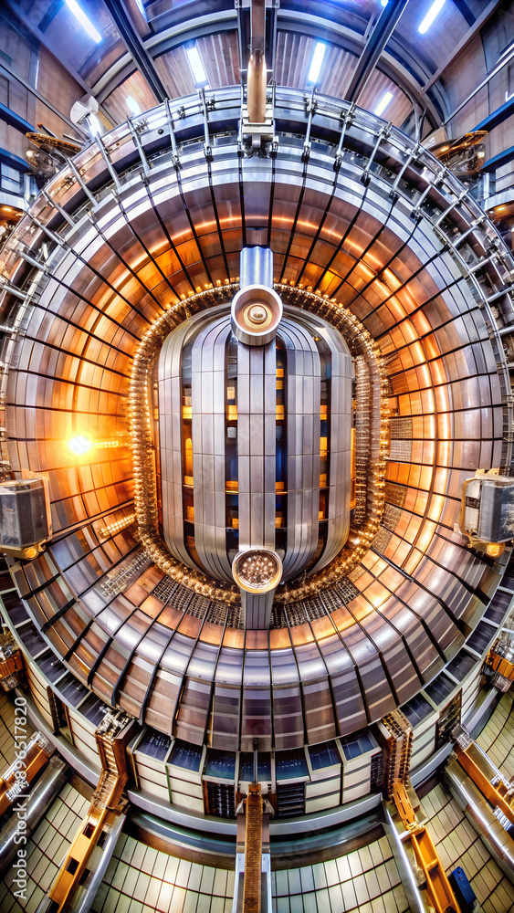 A detailed shot of the superconducting elements used in a Tokamak ...