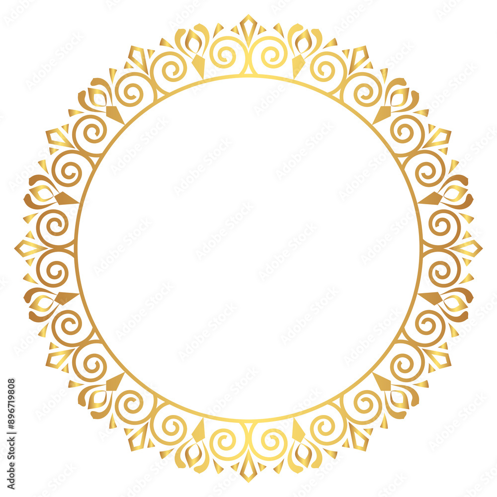 Indian flower mandala art with luxury golden circle frame transparent ...