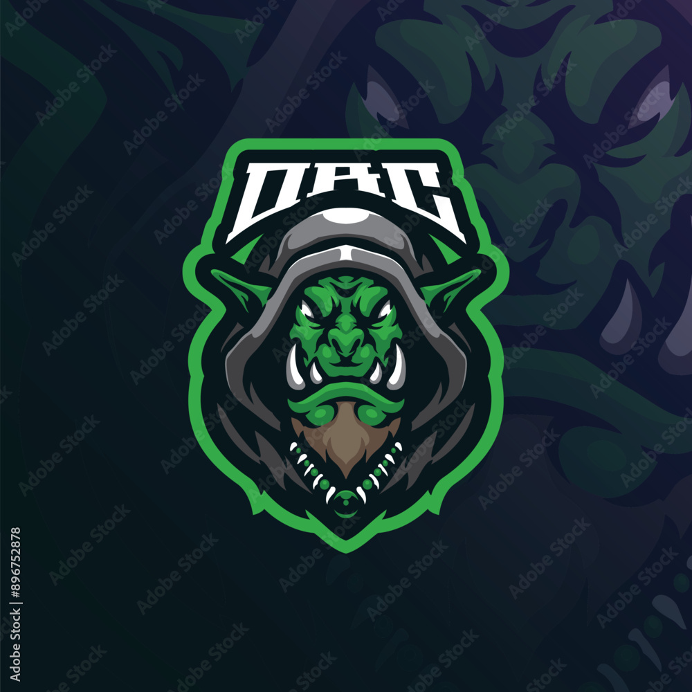 Orc mascot logo design vector with modern illustration concept style ...