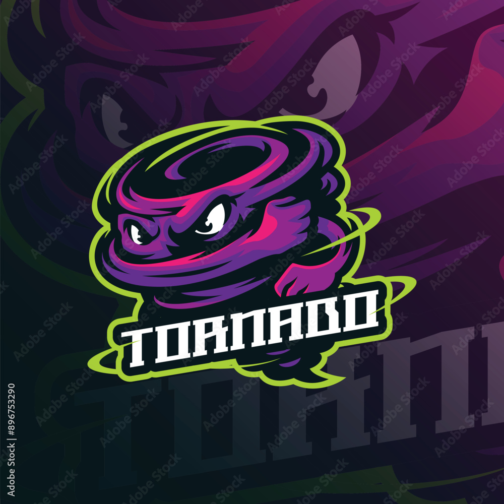 Tornado mascot logo design vector with modern illustration concept ...