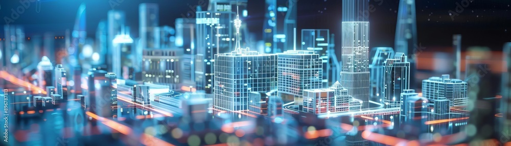 Digital twin of a city used for urban planning, world wide technology ...