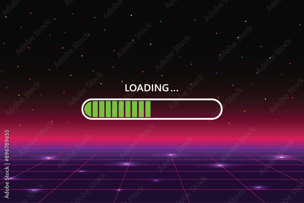 LOADING bar .pixel art .8 bit. retro game. for game assets in vector ...