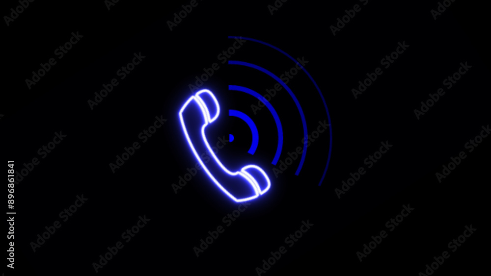 Dial calling icon concept animation and radio wave background. Voice ...