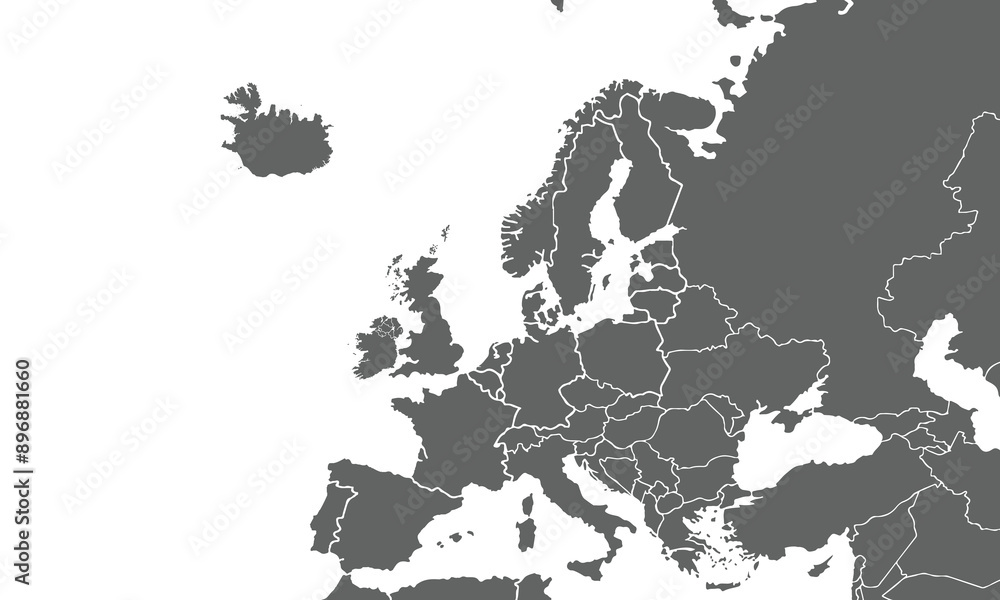 Political Map of Europe isolated on white background. for website ...