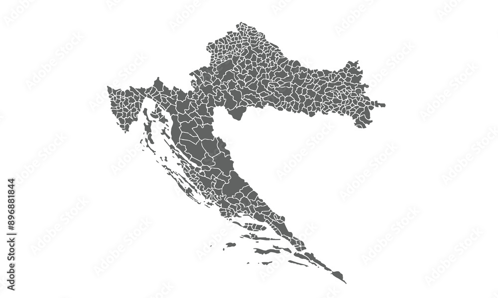 Political Map of Croatia isolated on white background. for website ...
