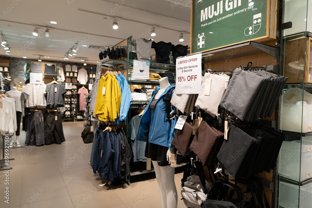 KUALA LUMPUR, MALAYSIA - DECEMBER 01, 2023: inside Muji store in Suria ...