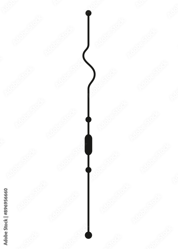 Clock pointer arrow. Black silhouette chronometer element. Clock arm ...