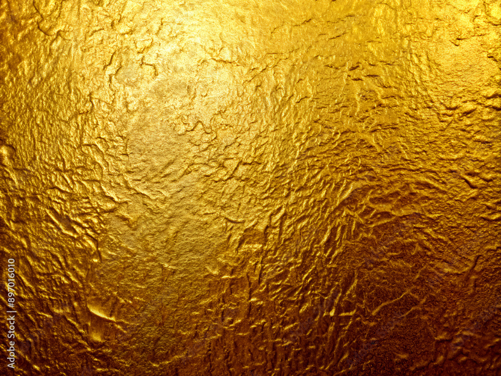 texture, Gold wall texture background. Yellow shiny gold foil paint on ...