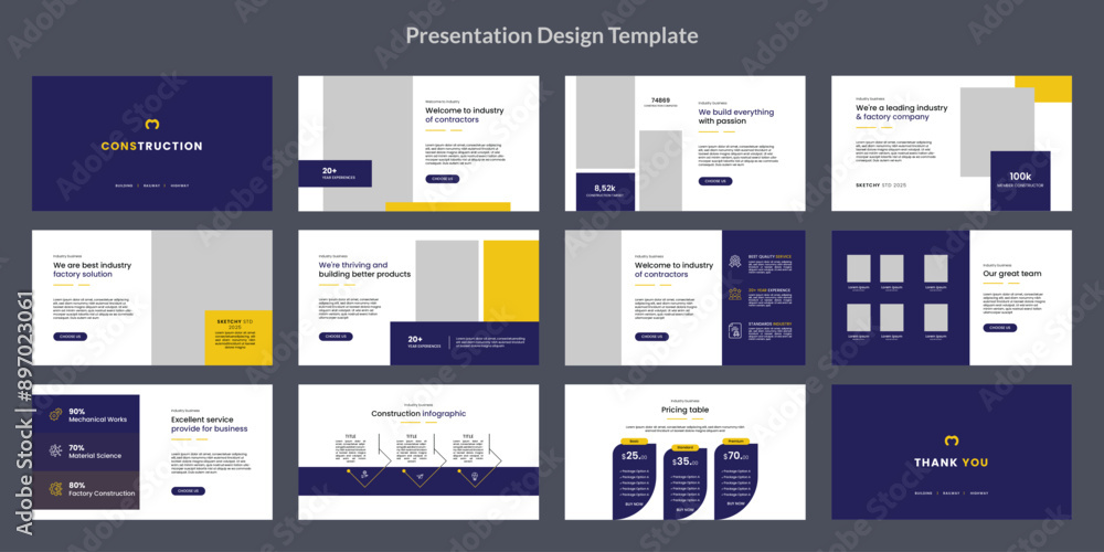 construction presentation powerpoint design slide template for ...