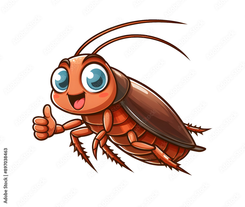 vector smiley cockroach cartoon illustration isolated on transparent ...