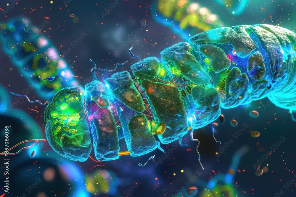 Mitochondrial signaling pathways within a cell, detailed diagram with ...